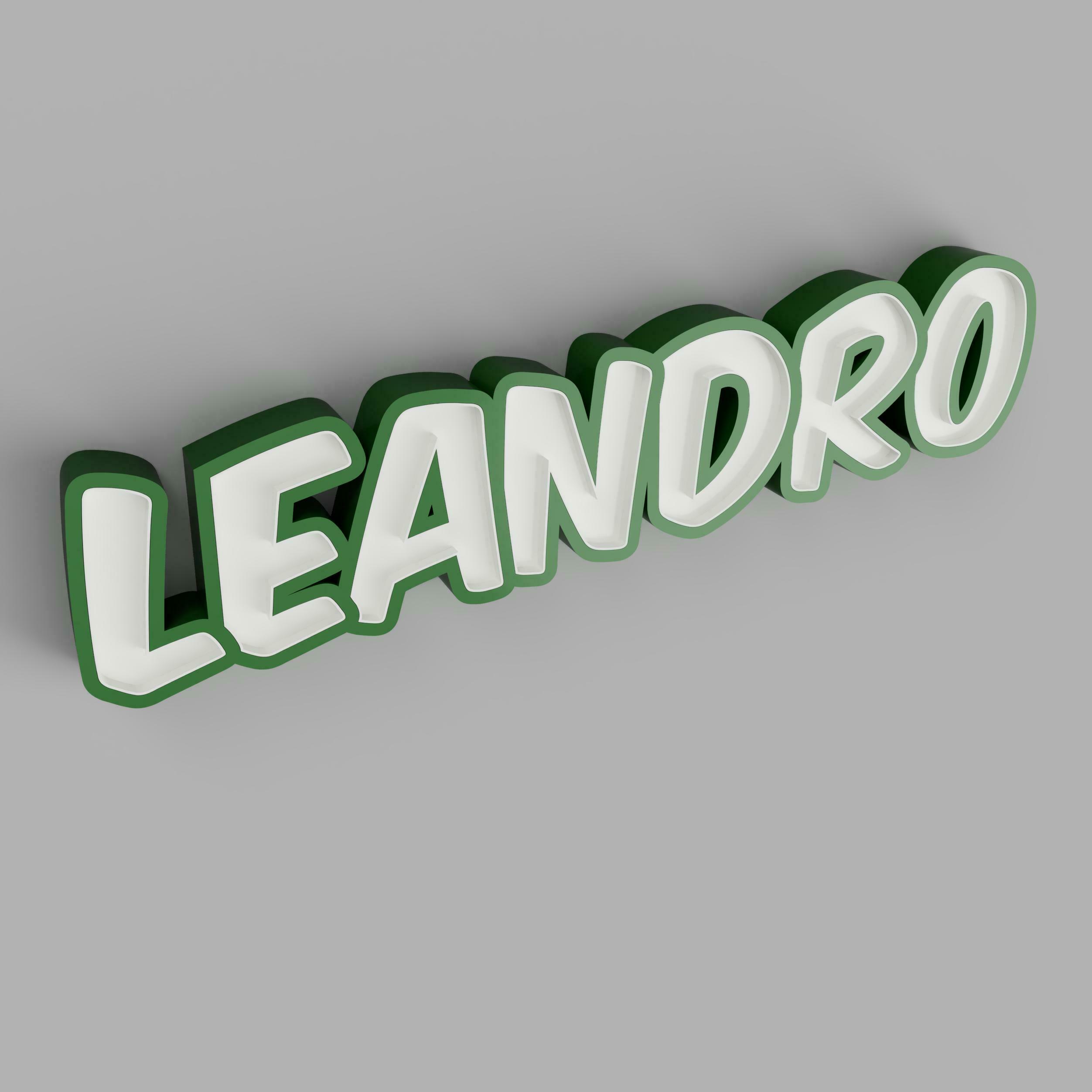 3D file LEANDRO - LED LAMP WITH NAME (NAMELED) 🔦・3D printing model to ...