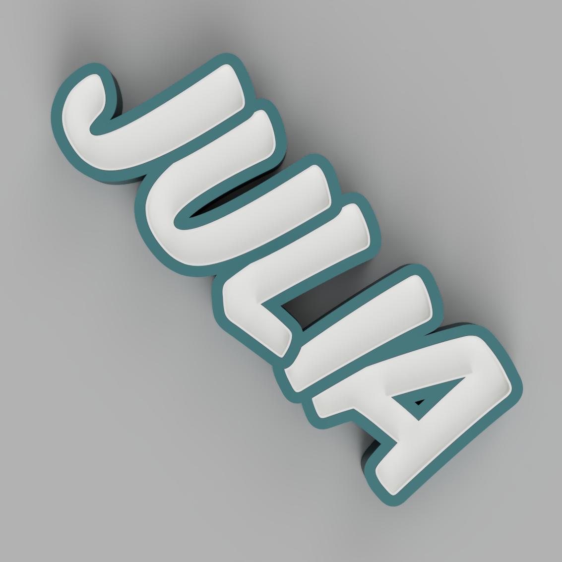 3D file NAMELED JULIA - LED LAMP WITH NAME・3D printer design to ...