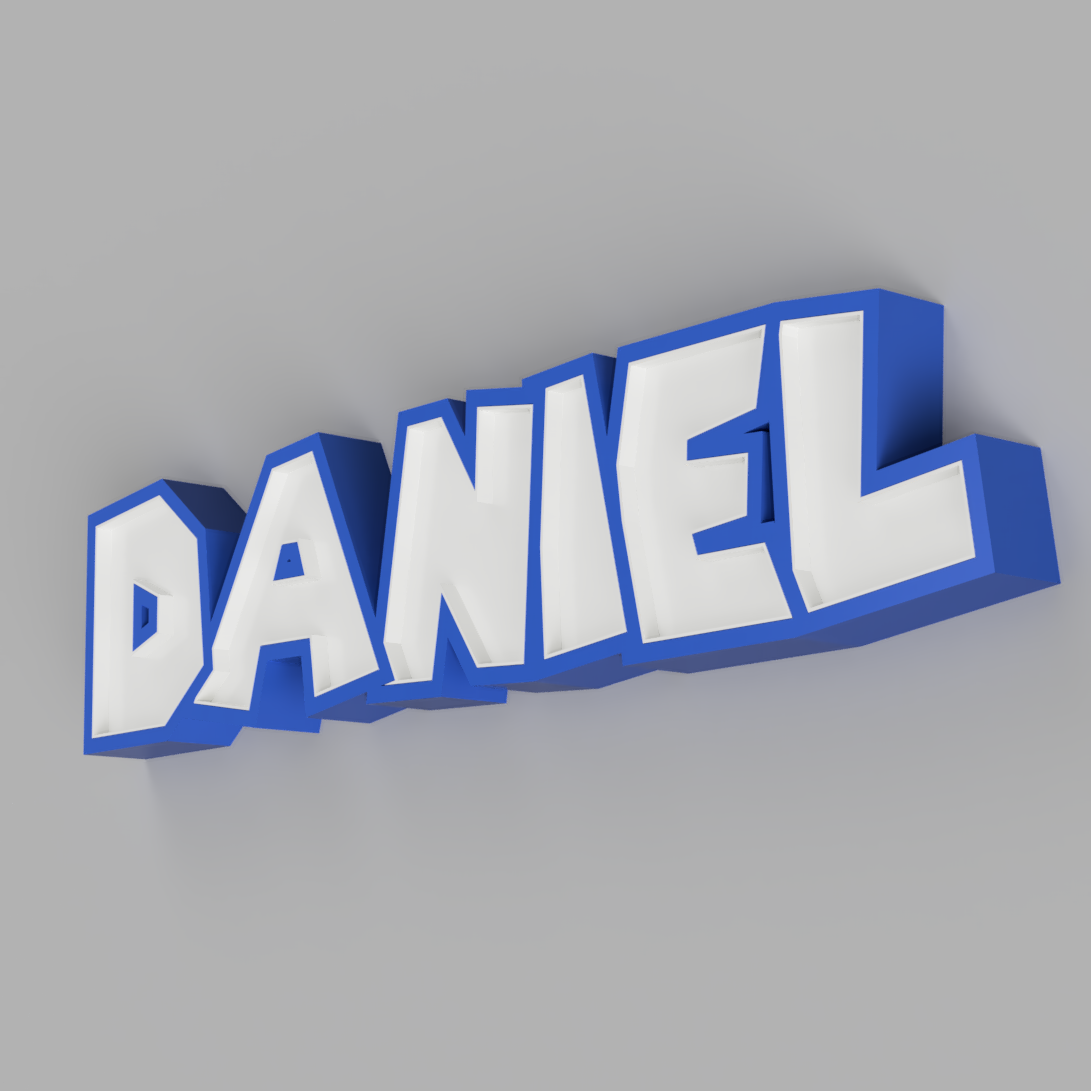 3D file NAMELED DANIEL - LED LAMP WITH NAME・3D printing template to ...