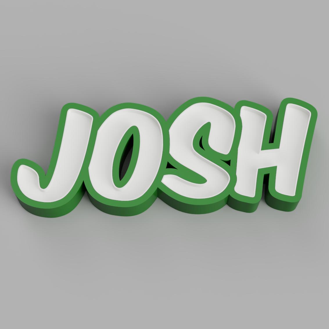 Archivo 3D NAMELED JOSH - LÁMPARA LED CON NOMBRE・Objeto de impresión 3D ...