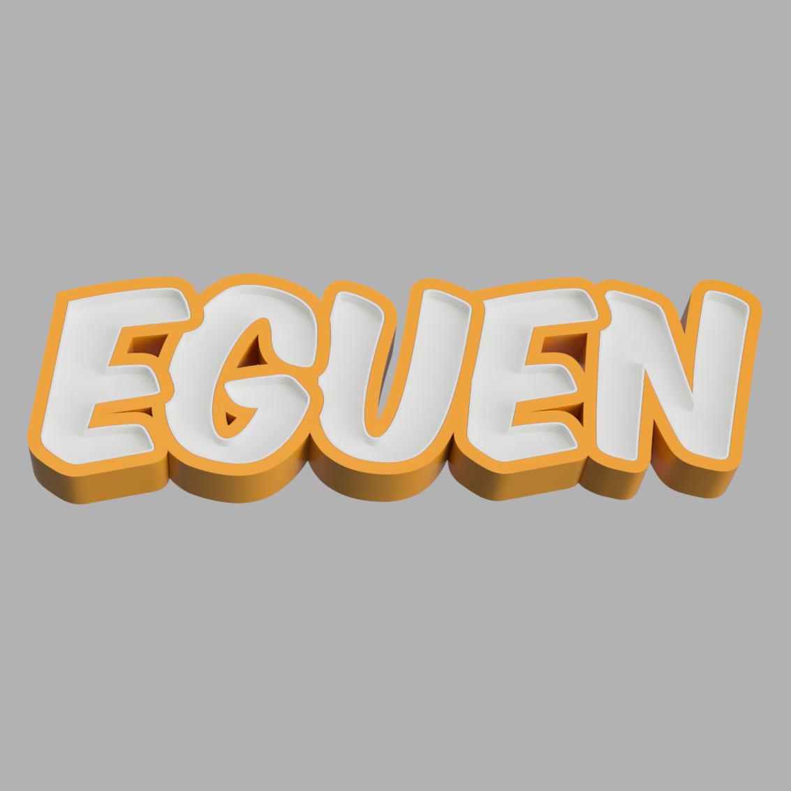 3D file NAMELED EGUEN - LED LAMP WITH NAME・3D print object to download ...