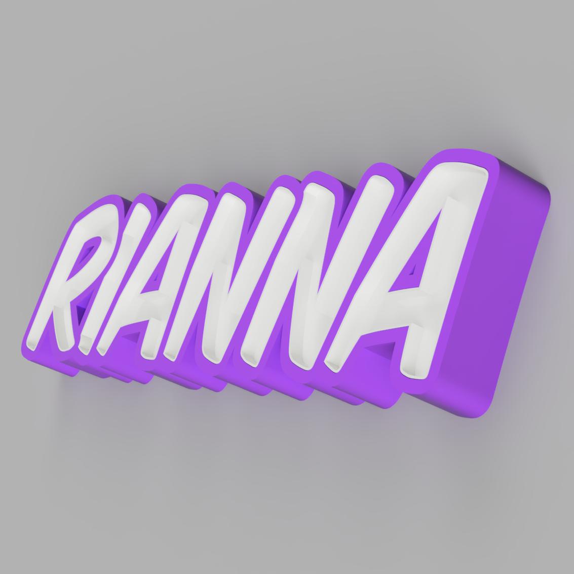 3D file NAMELED RIANNA - LED LAMP WITH NAME・3D print design to download ...