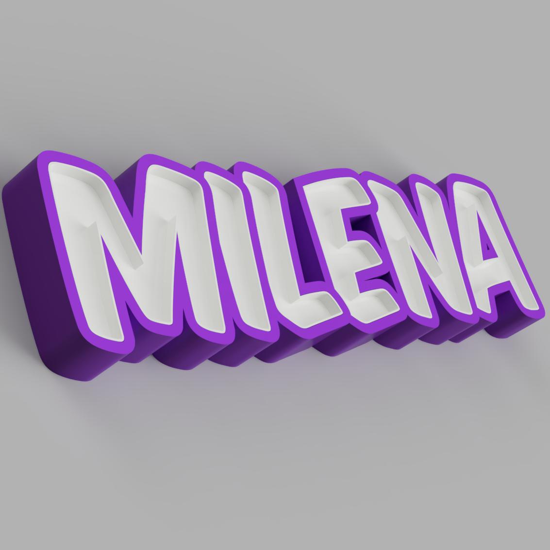3D file NAMELED MILENA - LED LAMP WITH NAME・3D printing model to ...