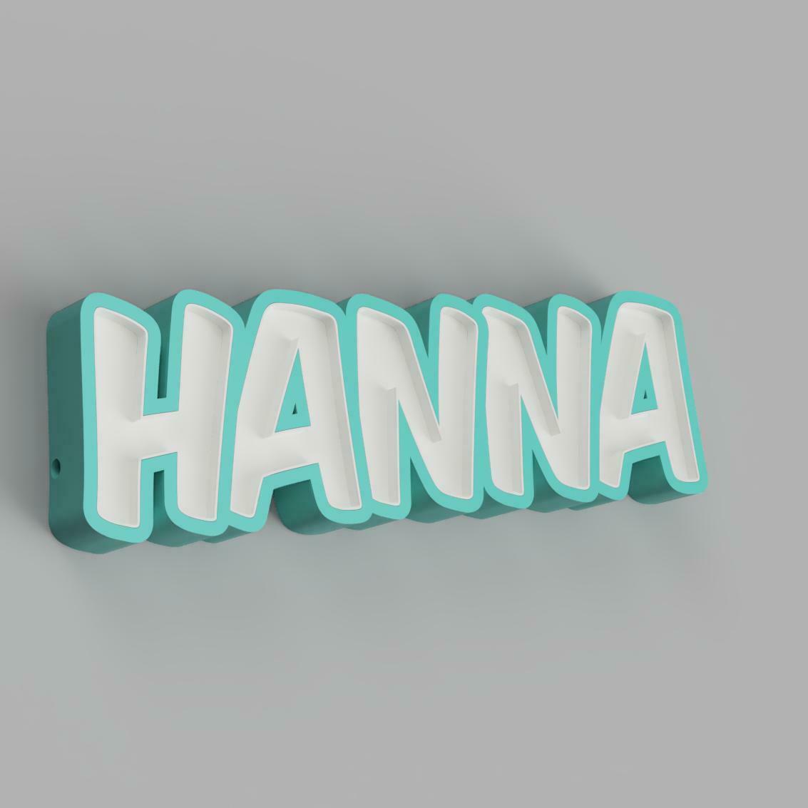 Archivo 3D NAMELED HANNA - LÁMPARA LED CON NOMBRE・Modelo para descargar ...