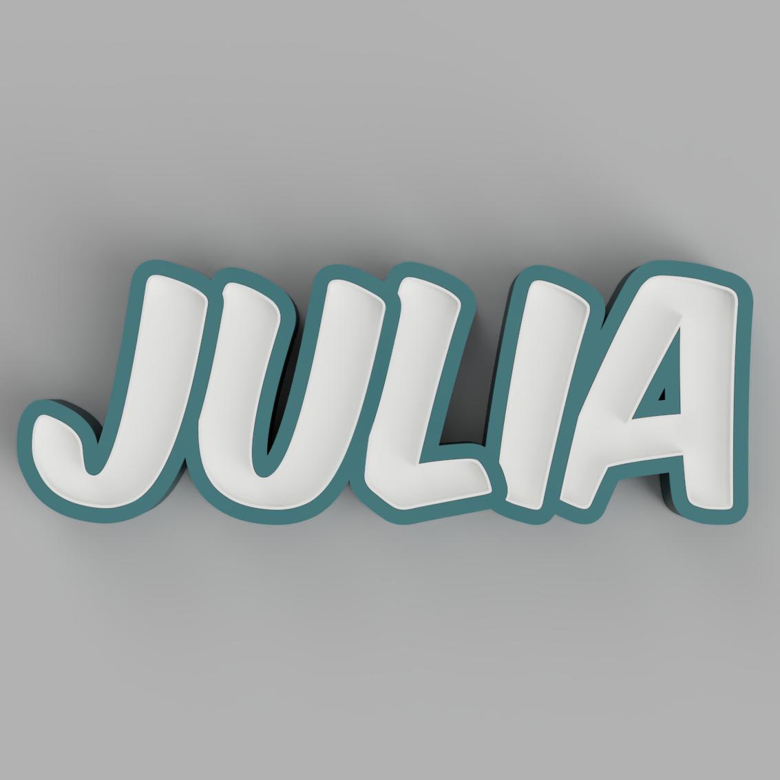3D file NAMELED JULIA - LED LAMP WITH NAME・3D printer design to ...