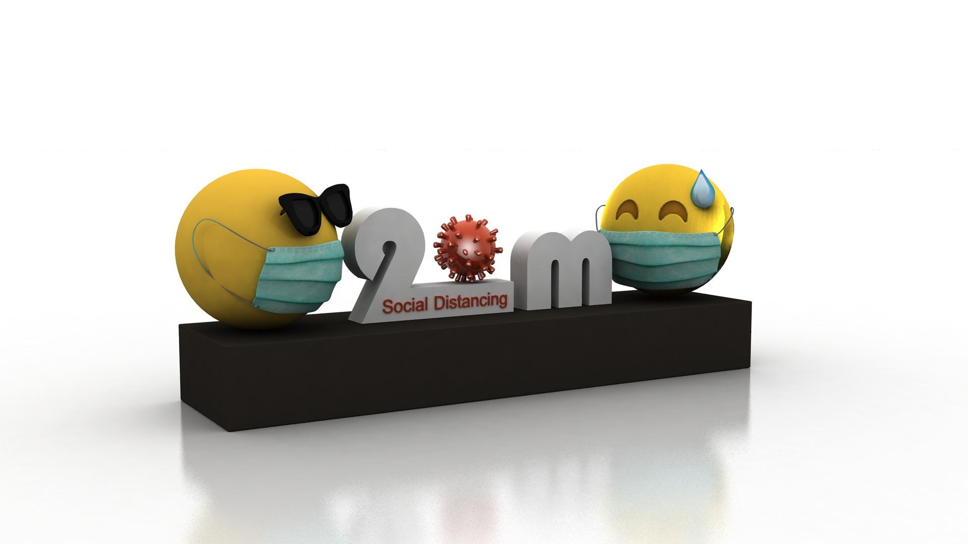 STL file Social Distancing model for coronavirus・Template to download ...