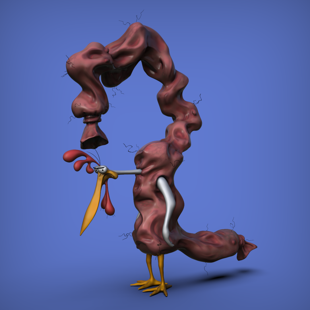STL file Uglyest weenie - Ugly sausage - Cow and chicken 90s show・3D ...