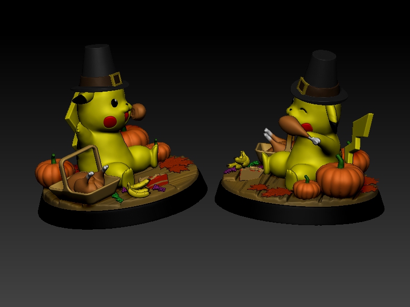 STL file Pokemon pikachu thanksgiving 🐉・3D print object to download・Cults