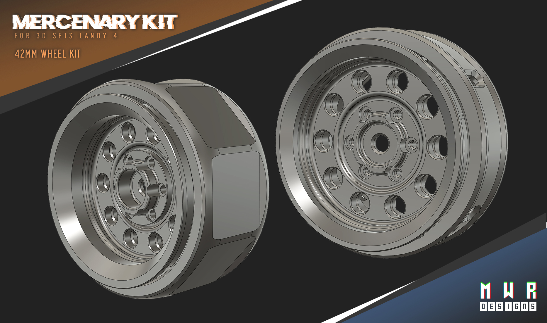 STL file Mercenary Kit for 3dSets Landy - 42mm Wheel Kit・3D printable ...