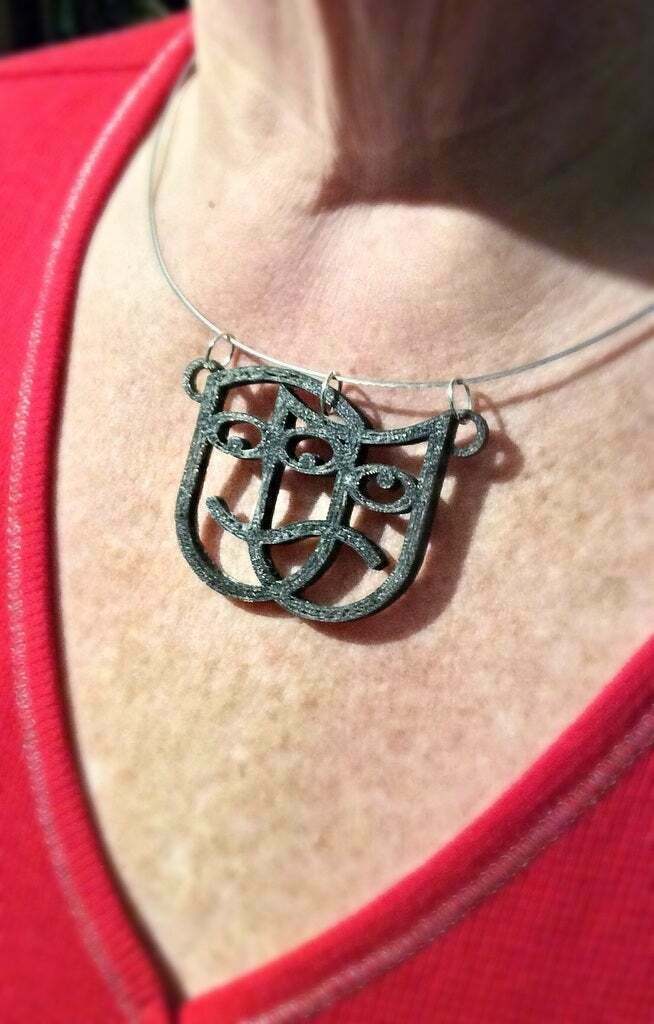 Free STL file Theater Masks (Comedy & Tragedy) Pendant・3D printable ...