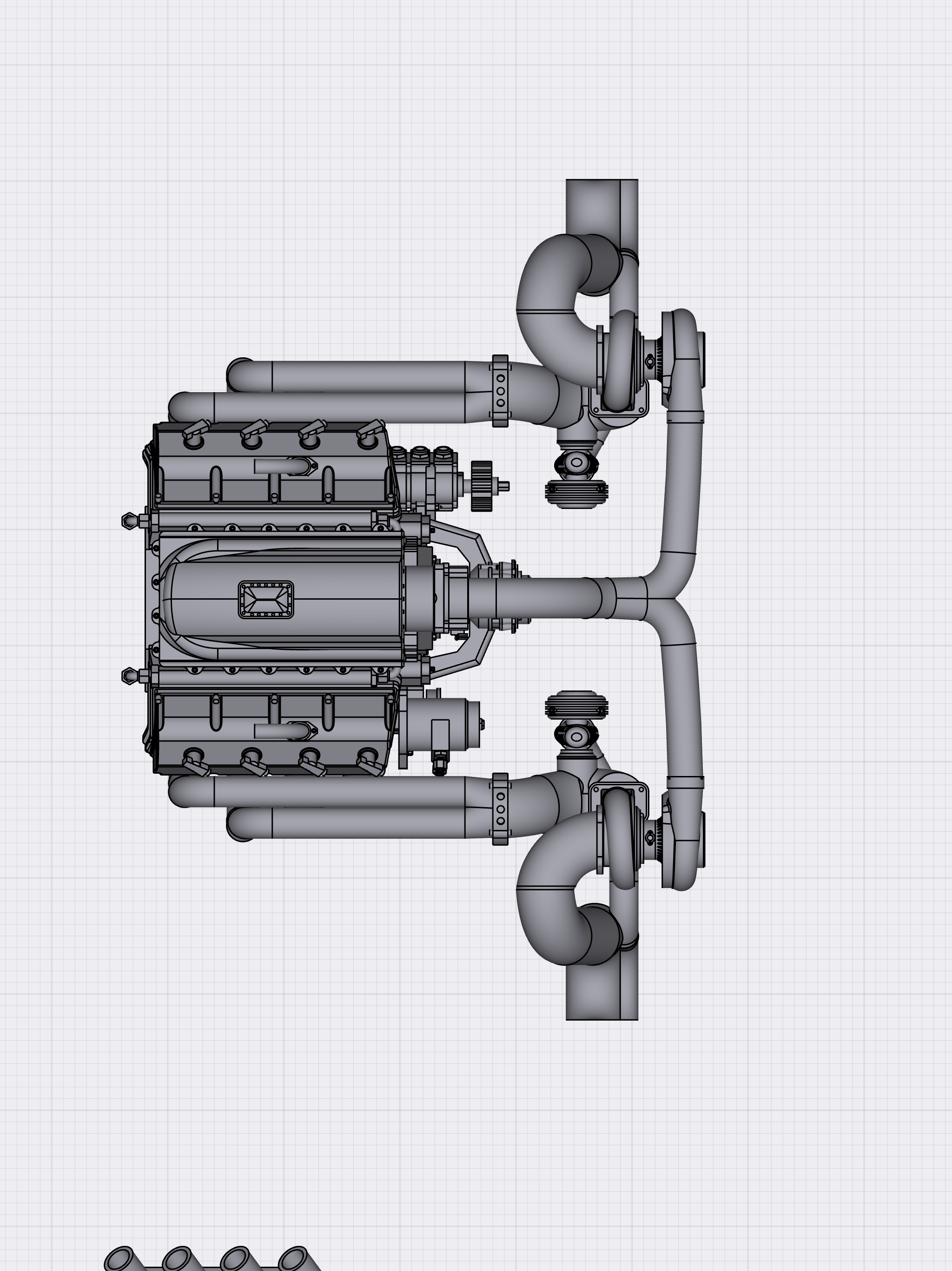 STL file Twin Turbo Hemi Supercharged Complete High Detail 3D print ...