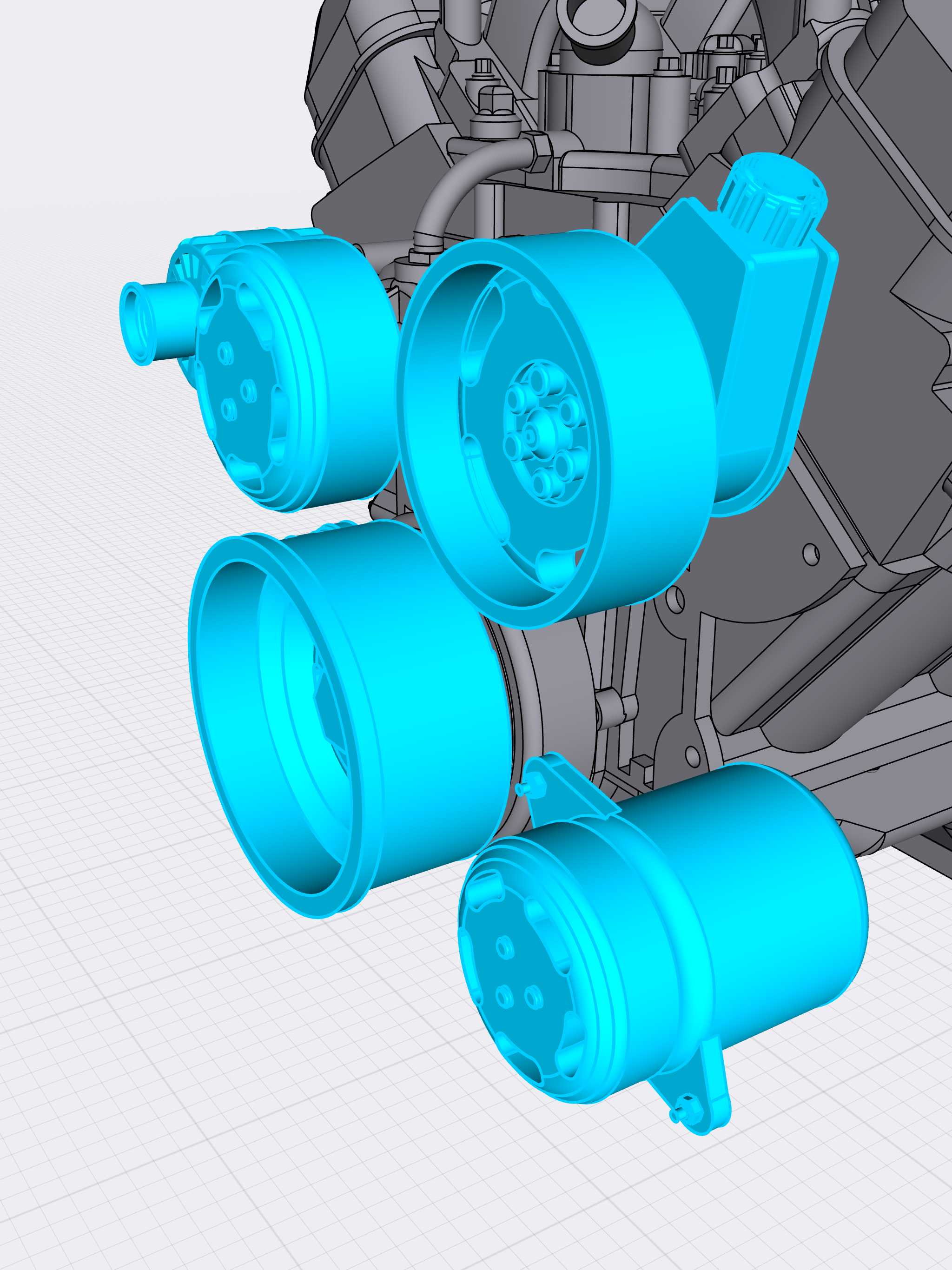 STL file Chev 632 Crate Motor 1000hp with pulleys GM Performance BBC 🏎️ ...