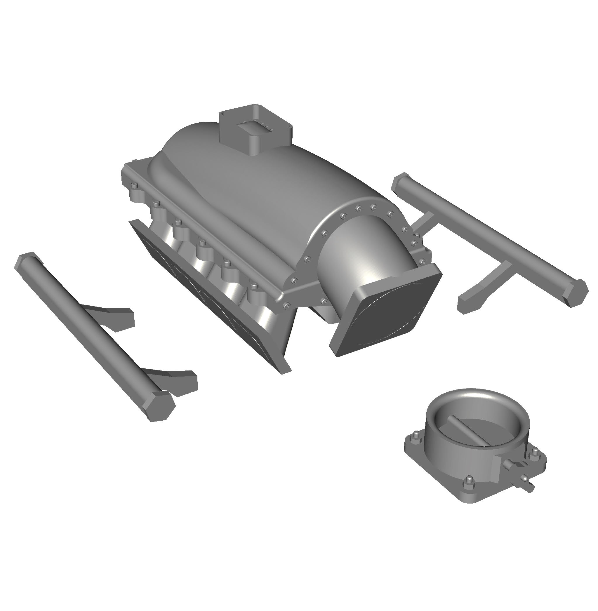 STL file Pro Mod V8 Procharger Turbo Intake Manifold Hemi BBC SBC・3D ...
