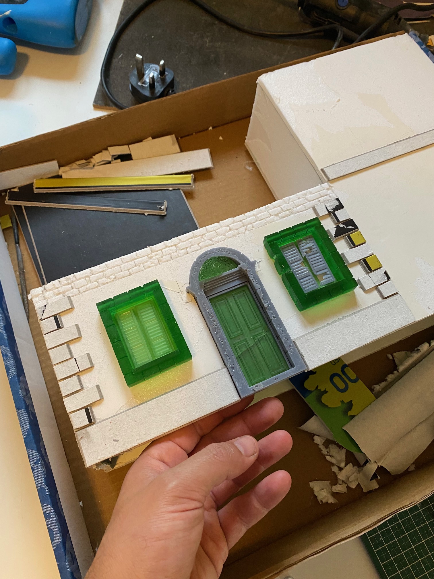 STL file Diorama Stone window frame and weatherboard shutters vintage ...