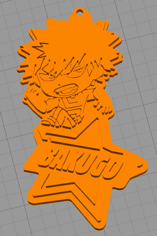 3D file Katsuki Bakugo My Hero Academia Key Chain・3D printable model to ...