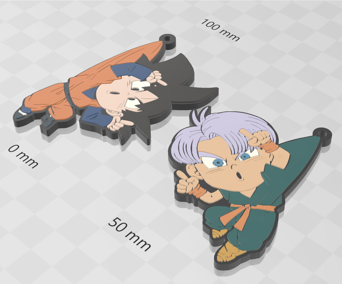 3D file Goten and Trunks keychain・3D printer model to download・Cults
