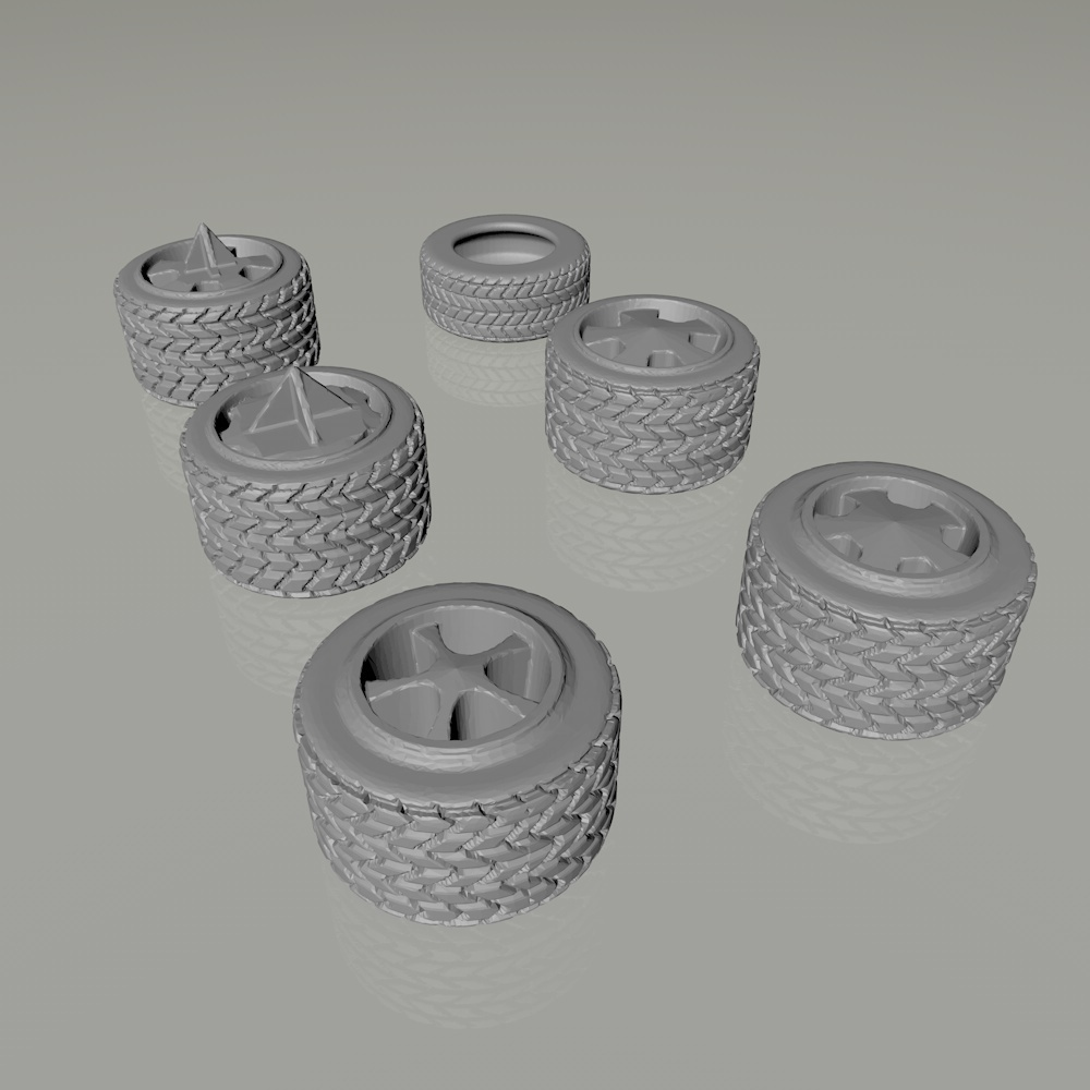 Archivo STL gratuito Ruedas para Gaslands 🦸・Idea de impresión 3D para descargar・Cults