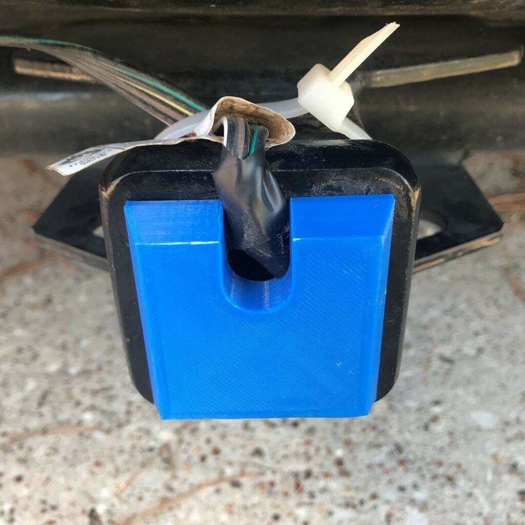 Free STL file 2 Inch Trailer Hitch Receiver Cover With Hole for Wiring ...