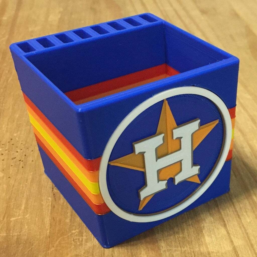 Free STL file USB and Pencil Holder - Houston Astros (Multicolor)・3D ...