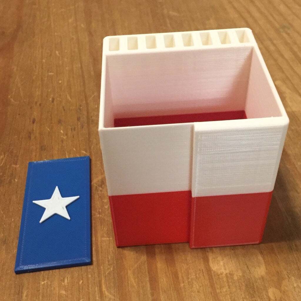 Free STL file USB and Pencil Holder - Texas Flag・3D print design to ...