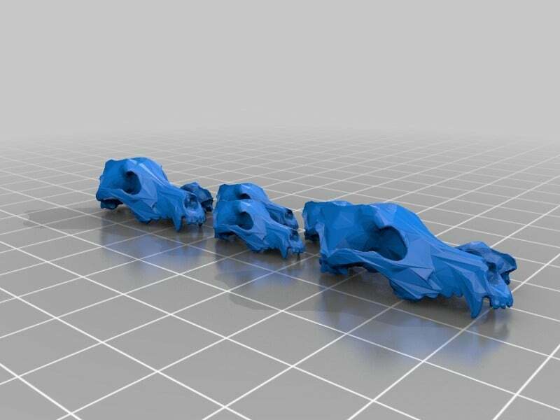 Бесплатный STL файл Lower Poly Dog Skull I'm Pretending is a Space Wolf ...