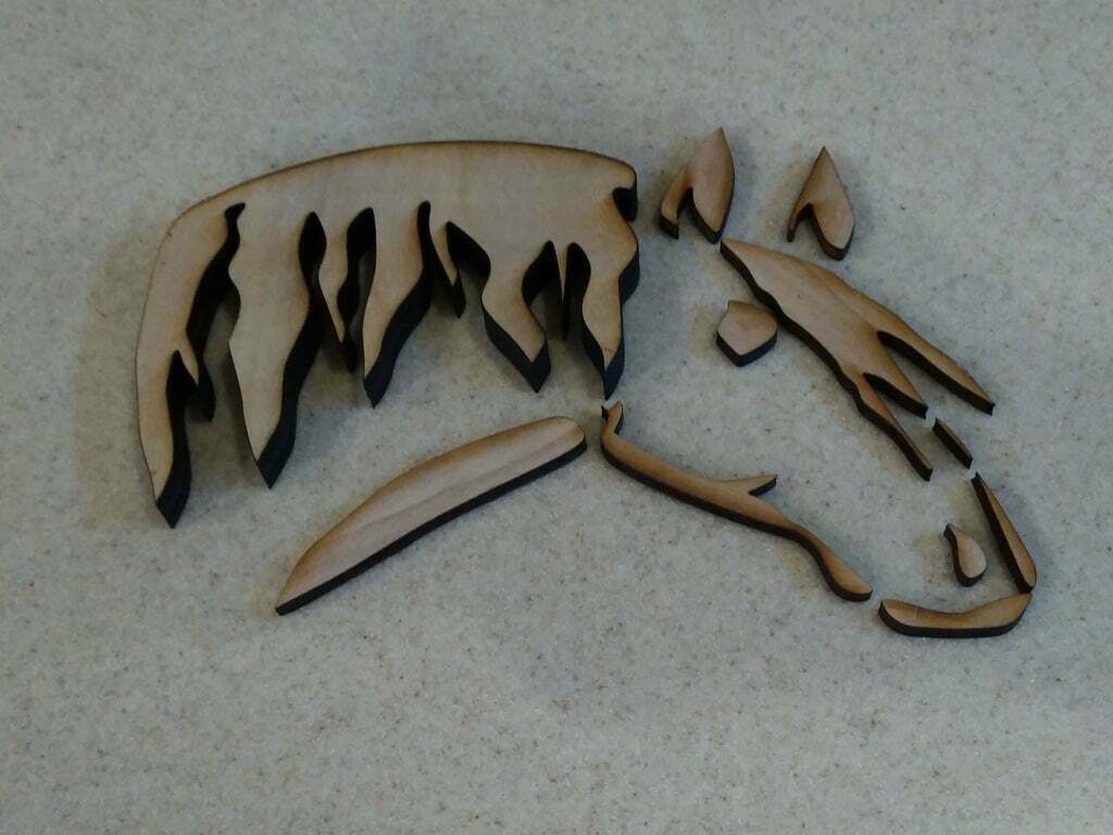 Free STL file Abstract Horse Head Art - 2D laser cuttable version of ...