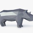 Download OBJ file Low Poly Rhinoceros • 3D printing model ・ Cults