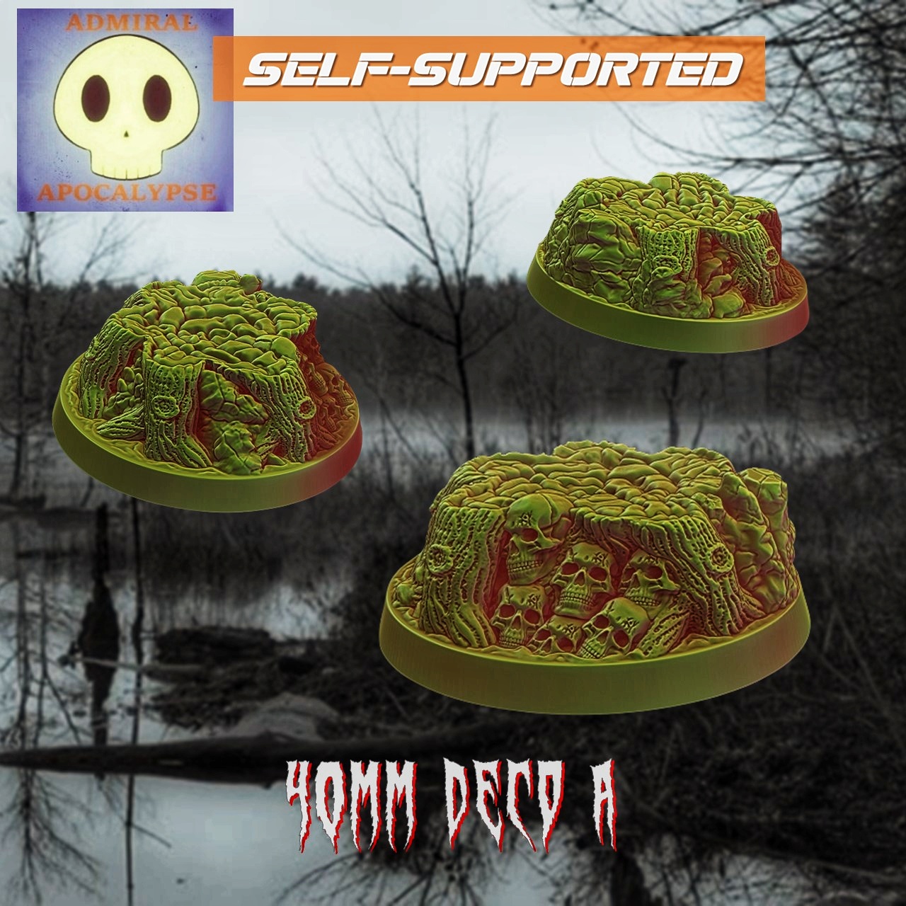 Fichier STL Swamp Base Set (15 fichiers Stl//6 tailles de base ...