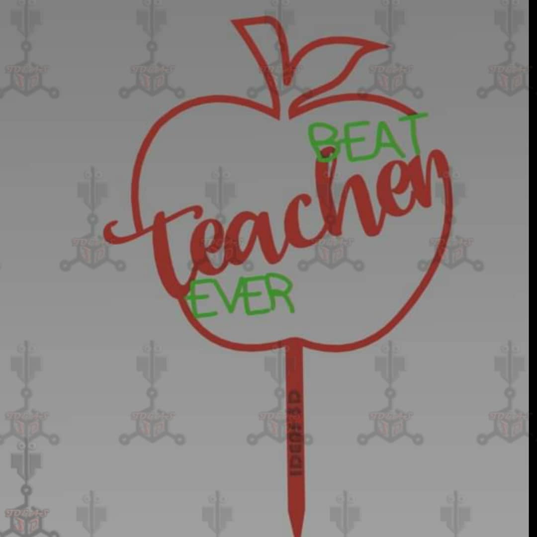 Free STL file cake topper set teacher's day・3D printable model to ...