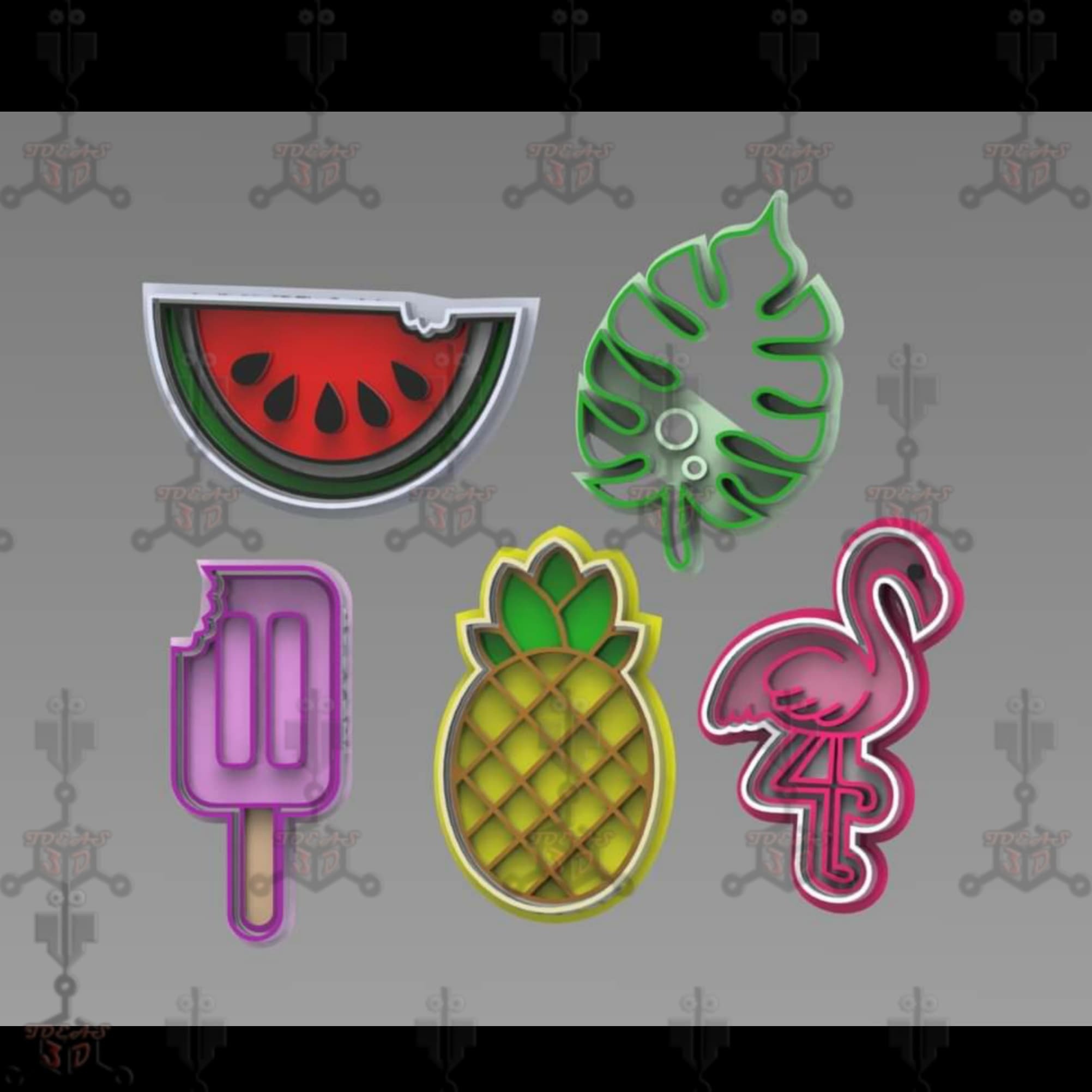 Free STL file cutter set plus marker summer・3D print design to download ...