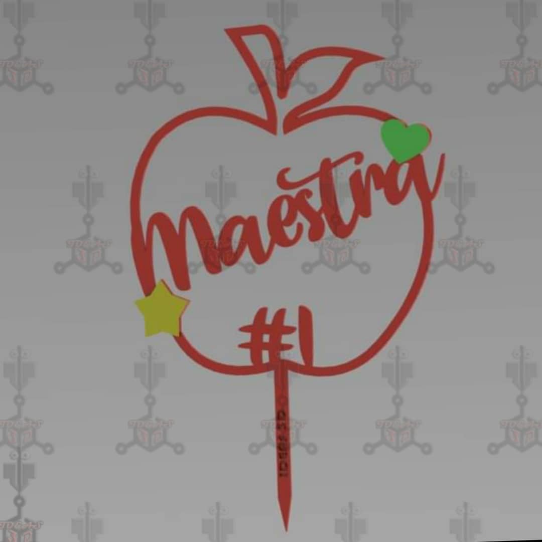 Free STL file cake topper set teacher's day・3D printable model to ...