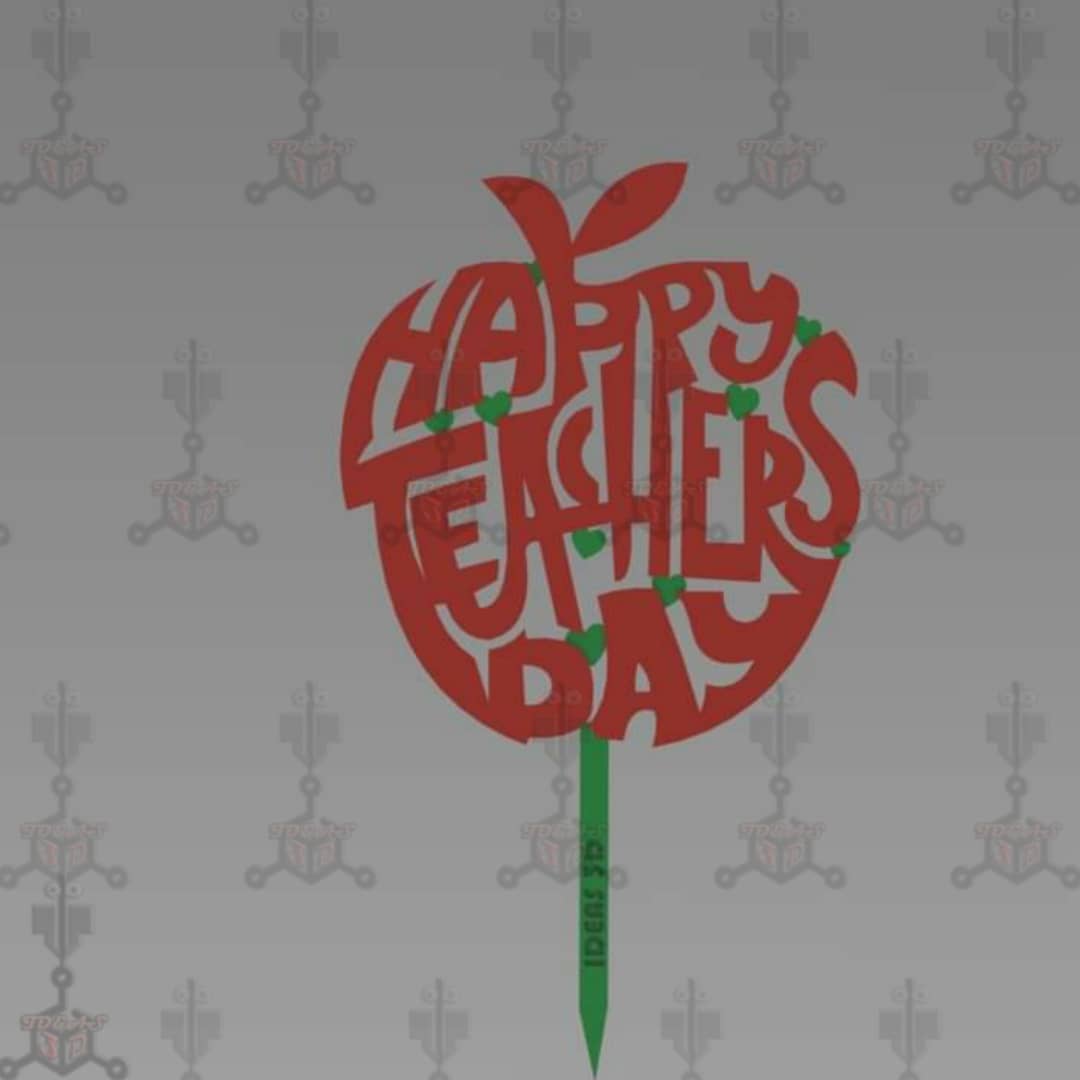 Free STL file cake topper set teacher's day・3D printable model to ...