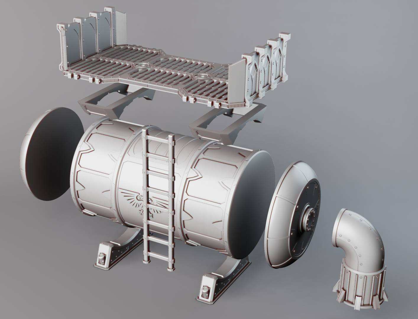 Файл STL Modular Fuel Tank - Warhammer 40K/30K/Necromunda/Dark Sci-fi ...