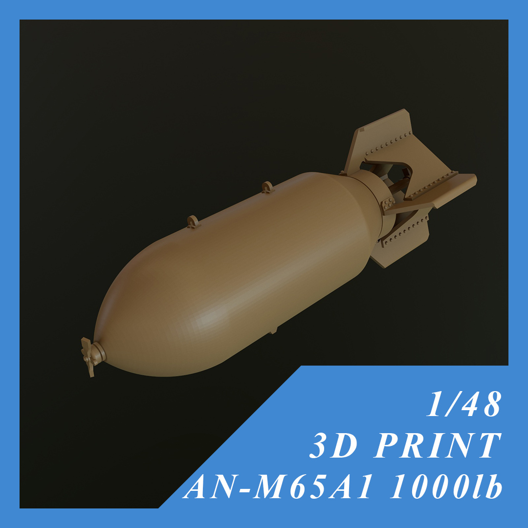 STL file US GP BOMB AN-M65A1 1000LB 1-48 💣・3D printable model to ...