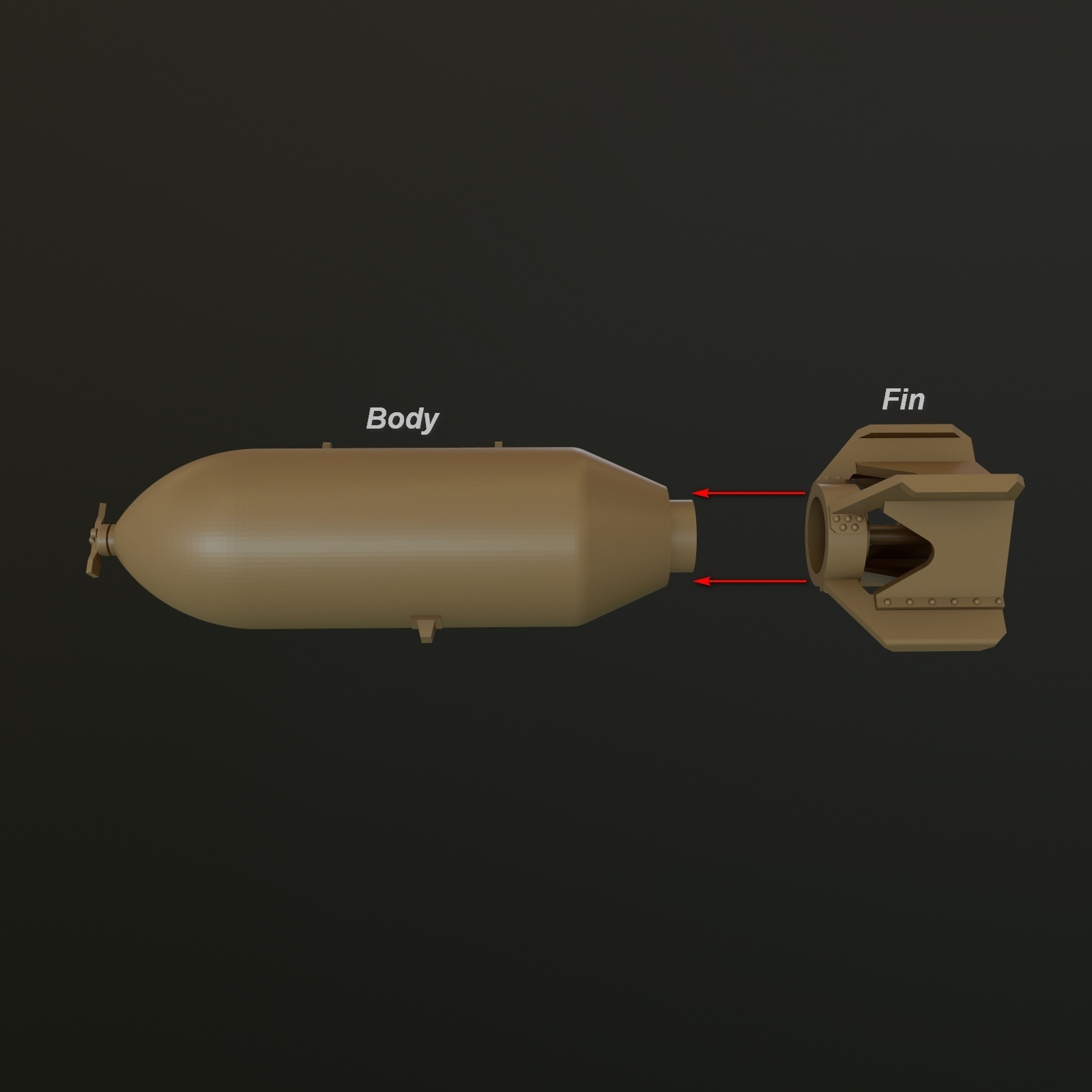 STL file US GP BOMB AN-M64A1 500LB 1-48・3D printable model to download ...