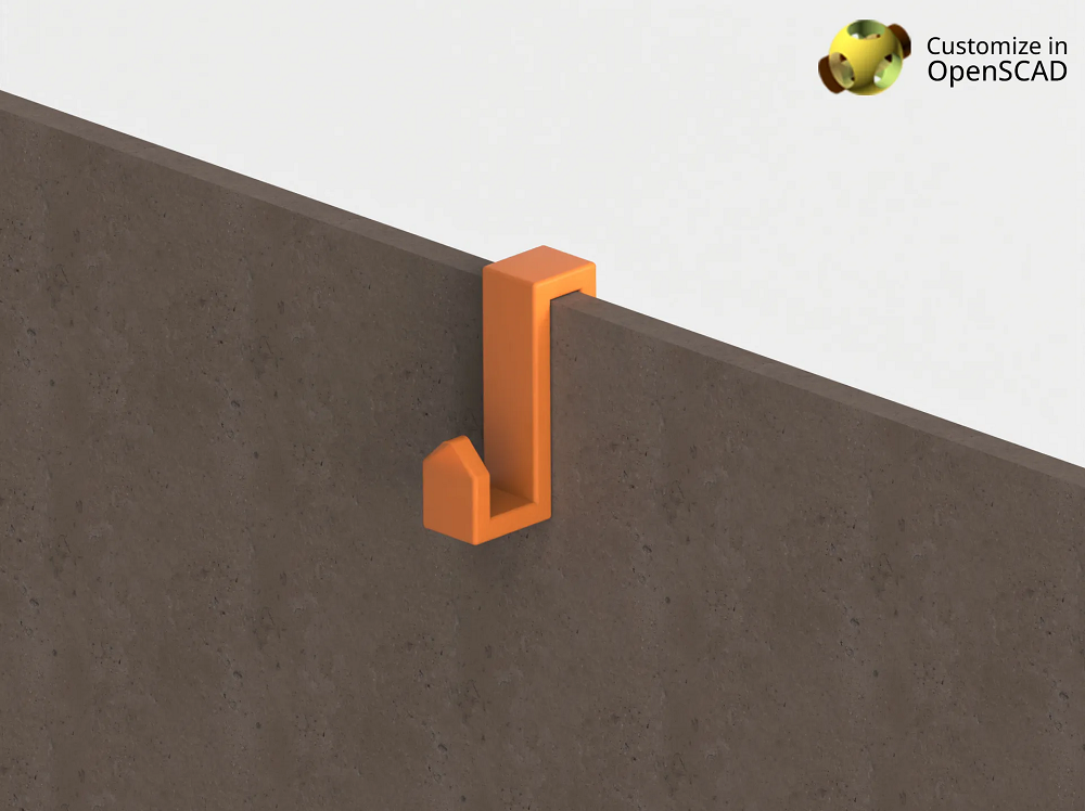 Free 3D file Customizable Hook (OpenSCAD)・3D printer design to download ...