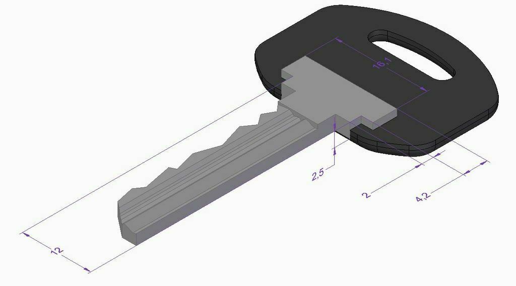 Free 3D file plastic replacement part for keys with 16x4x2,5mm shafts ...