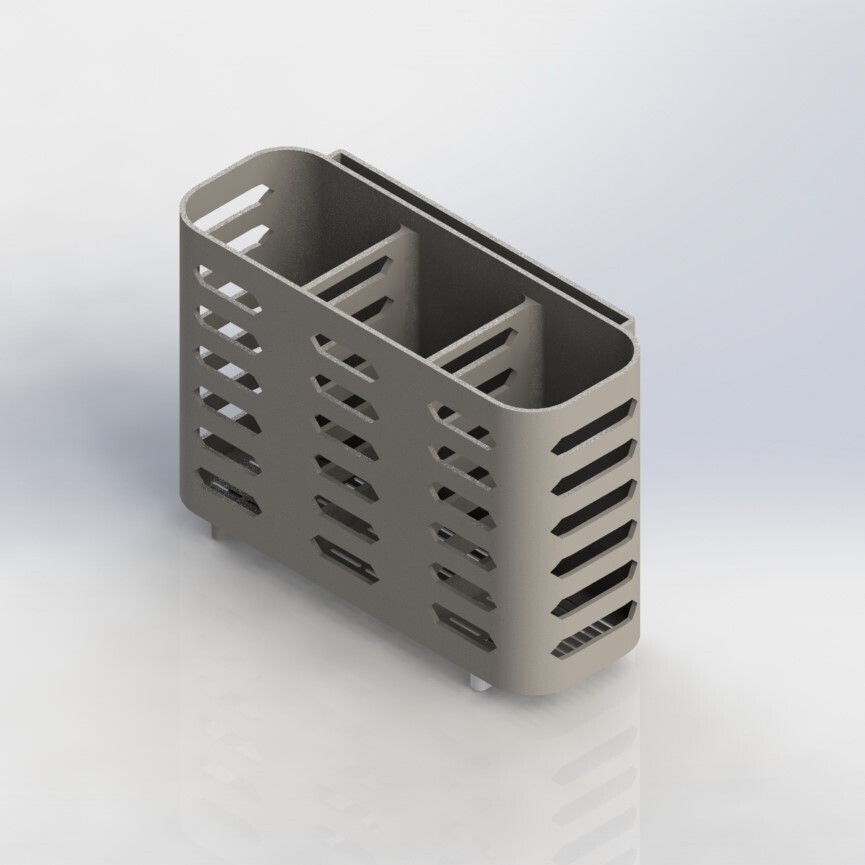 STL file Cutlery holder/drainer with knife compartment (Kitchen ...