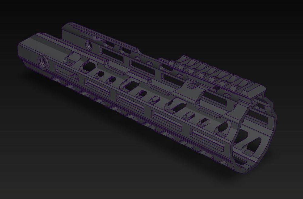STL file MCX SUR(LVAW) M-lok handguard for Lehui Gelblaster aeg ...