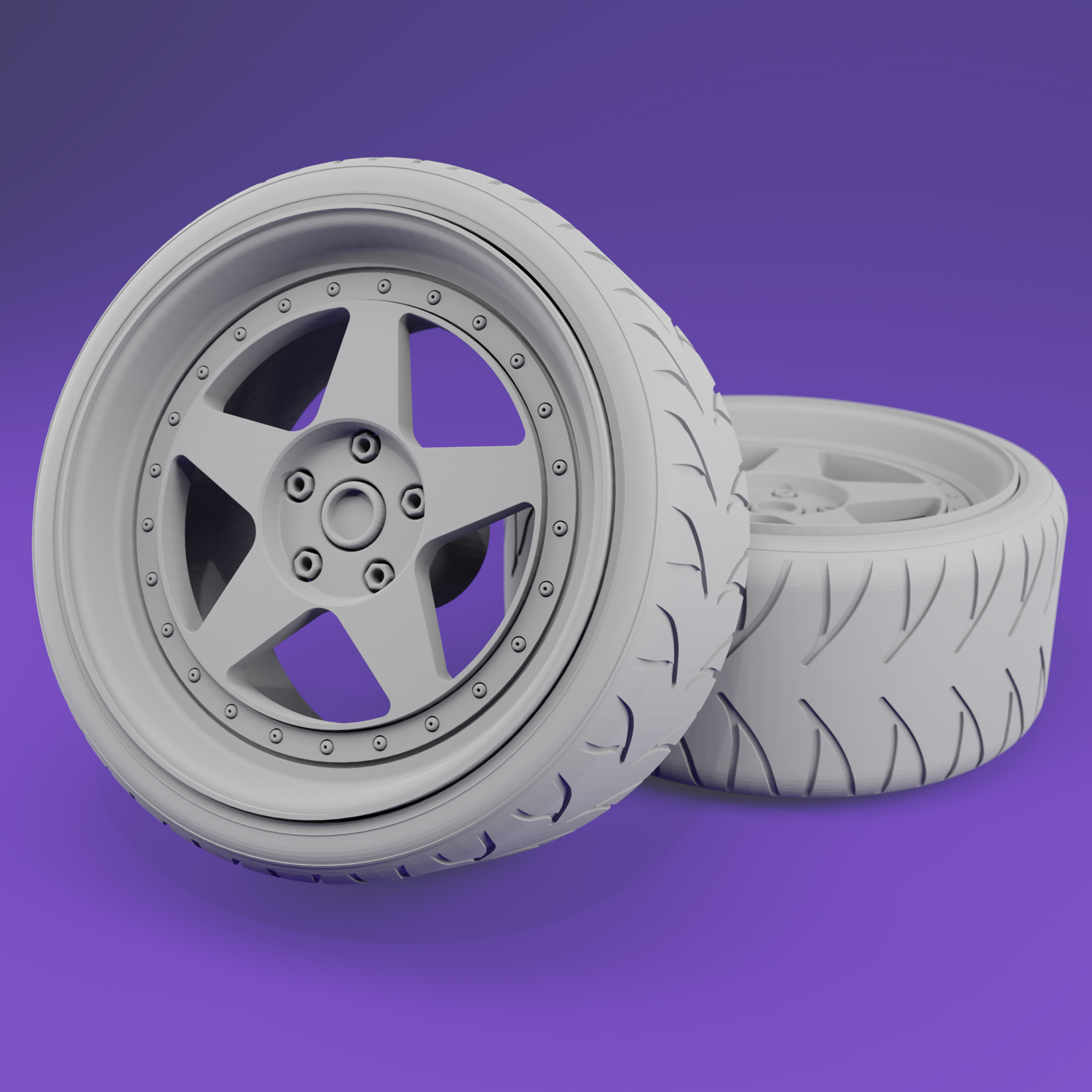 STL file JRacing 6 Style - scale model wheel set - 17-18" - rim and ...