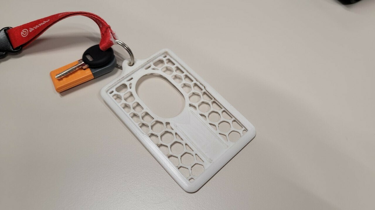3D printable 3D printed Badge holder - Honeycomb THIN design • made ...