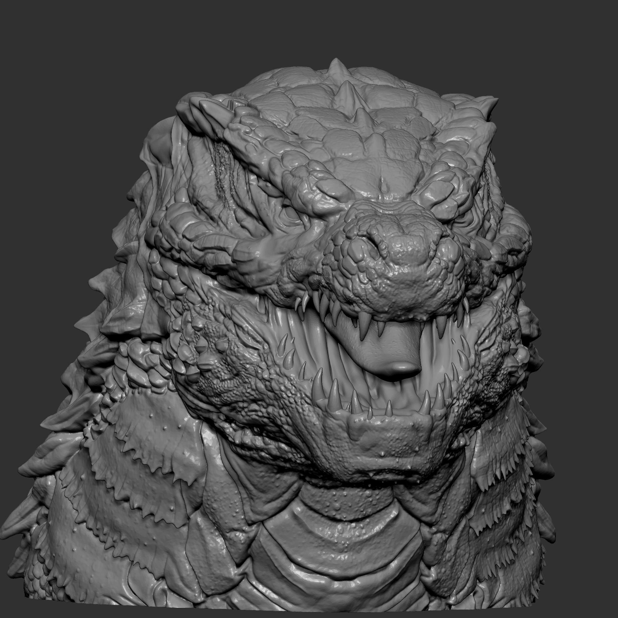 3D file Godzilla head・3D print design to download・Cults
