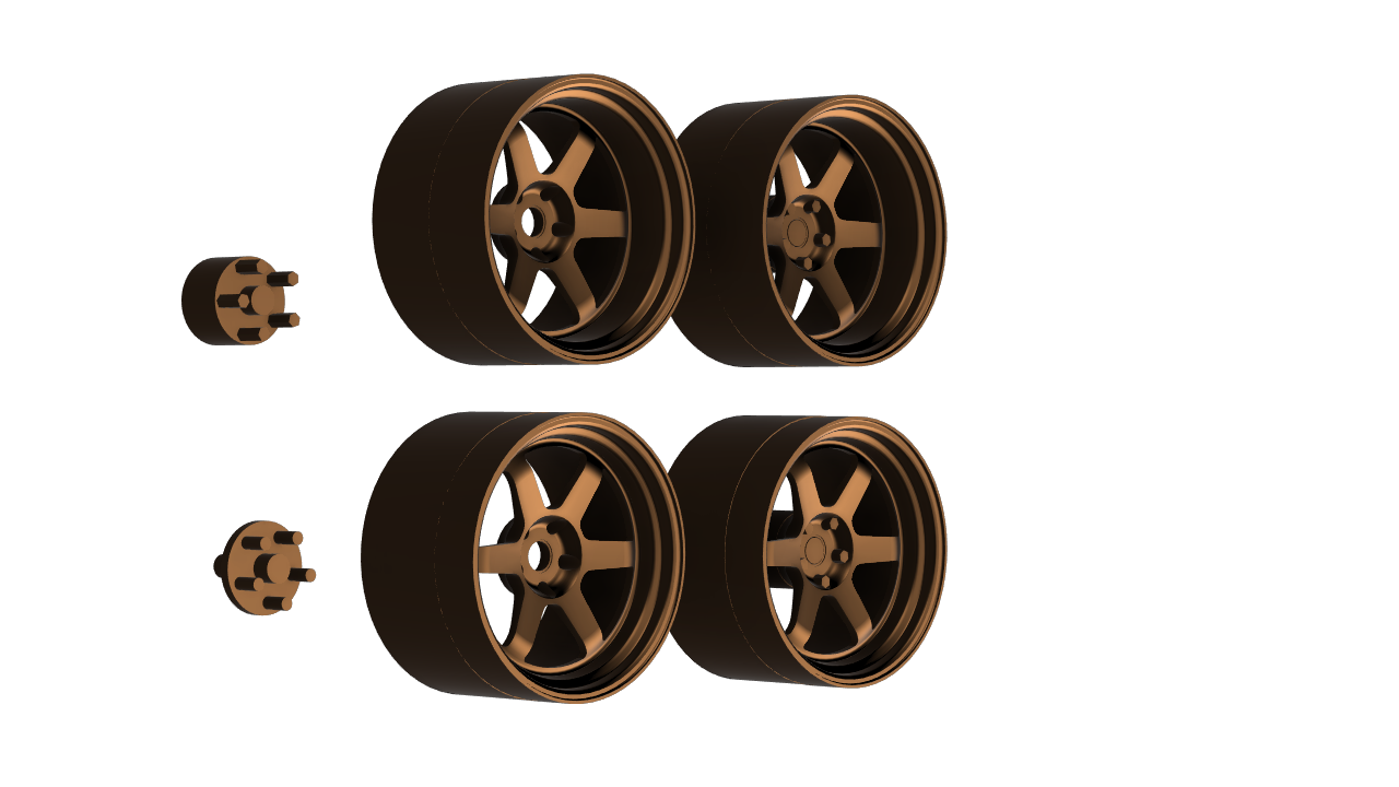 STL file 1/24 scale model wheel TE37・3D print object to download・Cults