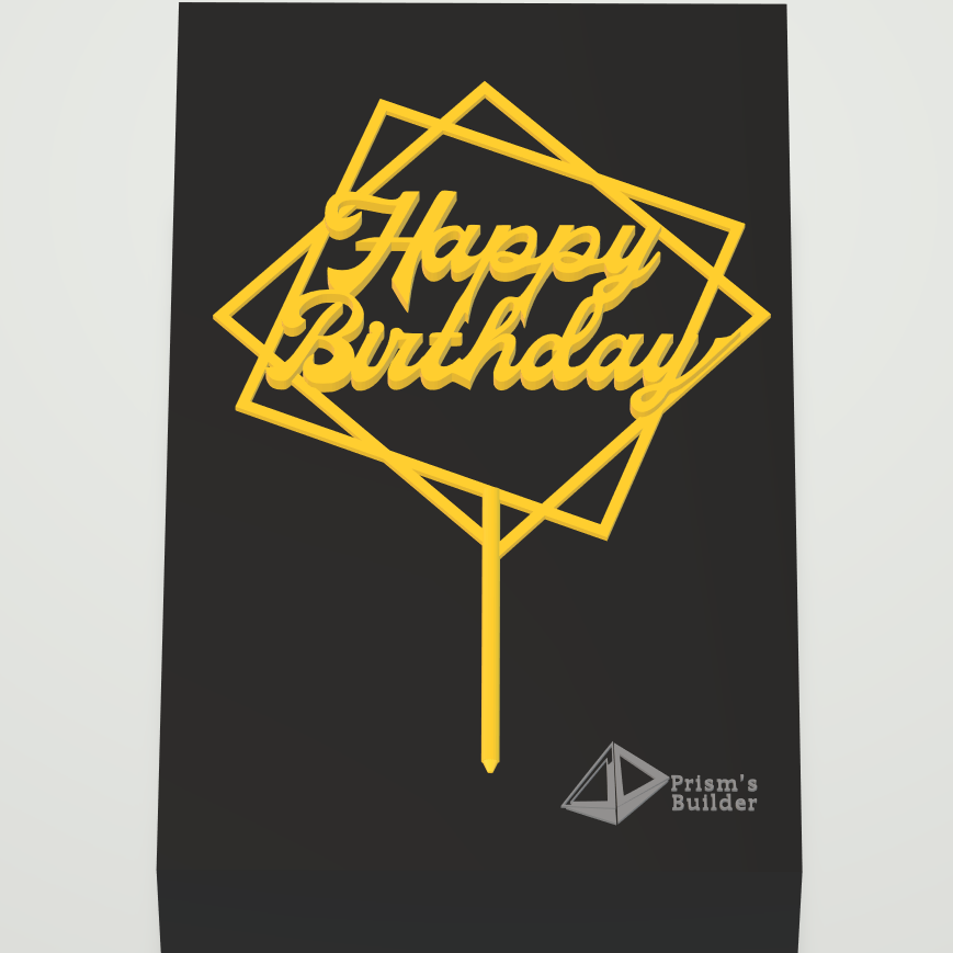 3D file Happy Birthday - Topper・Model to download and 3D print・Cults