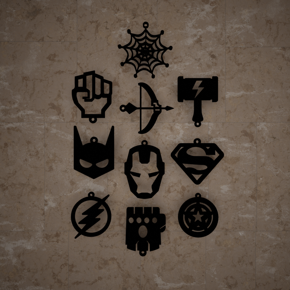 STL file Super Heroes Key Chain Superheros Keychains 🔑・3D print model ...