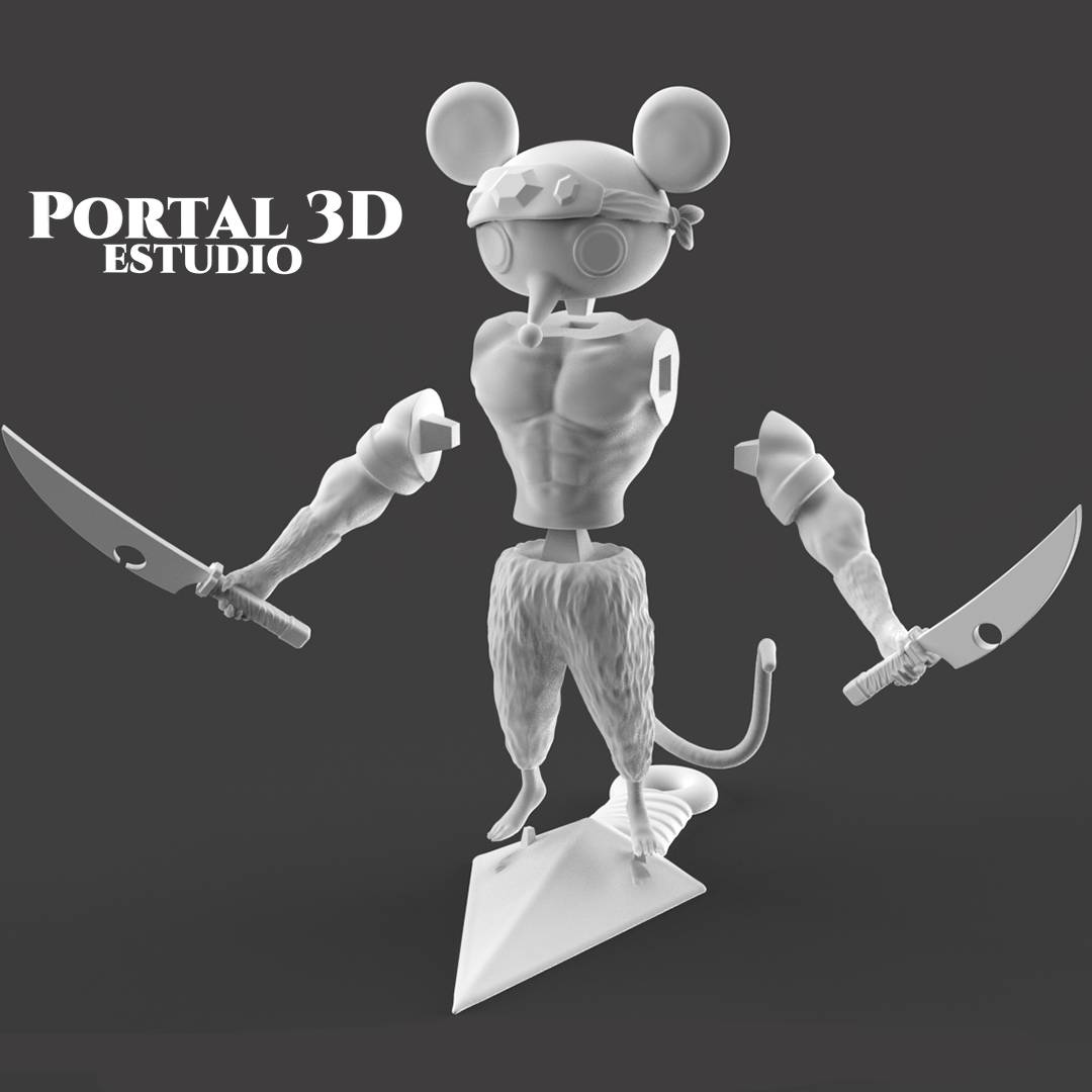 Файл STL NINJU MUKIMUKI NEZUMI V2 /MUSCLE MOUSE/ KIMETSU NO YAIBA 🐁 ...