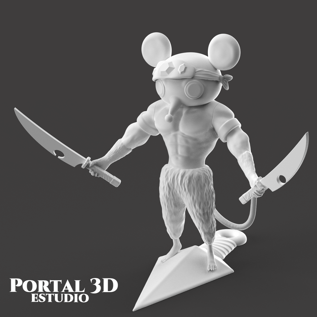 Файл STL NINJU MUKIMUKI NEZUMI V2 /MUSCLE MOUSE/ KIMETSU NO YAIBA 🐁 ...