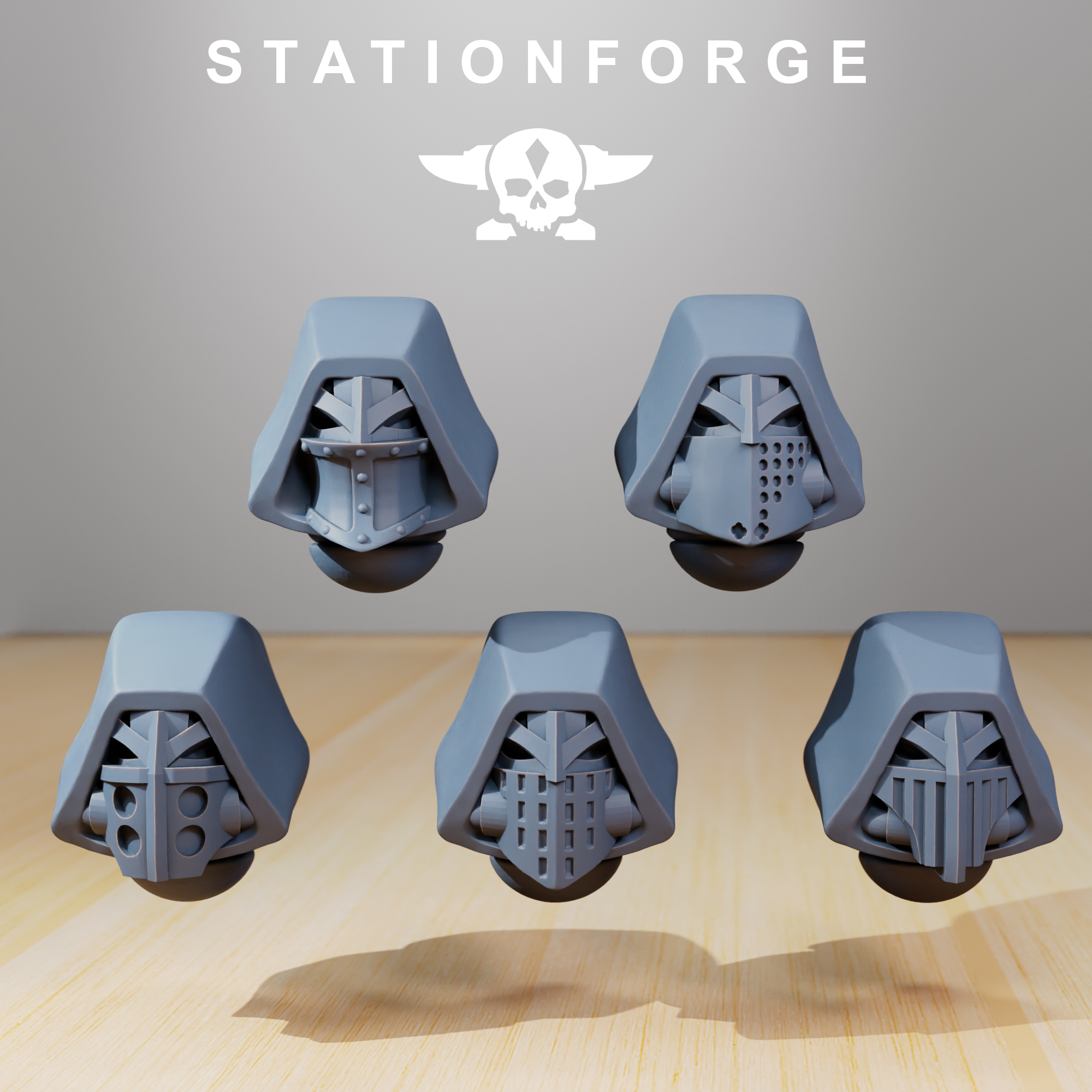 STL file Armored Knight Heads V. 2・3D print design to download・Cults