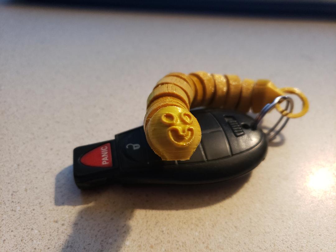 STL file Happy Worm Keychain・3D printer model to download・Cults