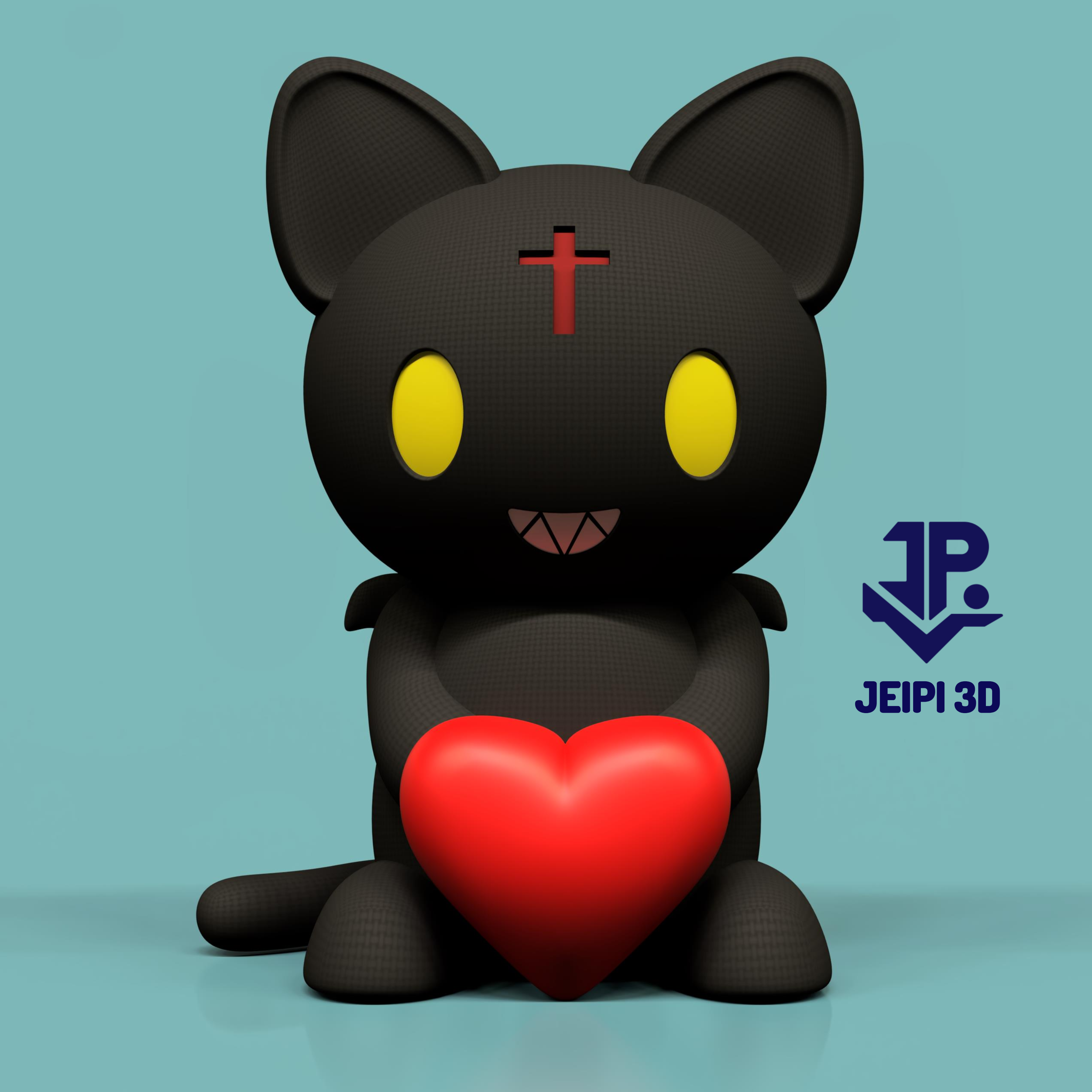 STL file CHOMUSUKE_CHOMOSUKE_KONOSUBA_HEART_MEGUMIN_CAT_CAT_HAPPY ...